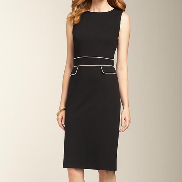 Talbots | Dresses | Talbots Womn 2p Black White Piped Ponte Knit ...
